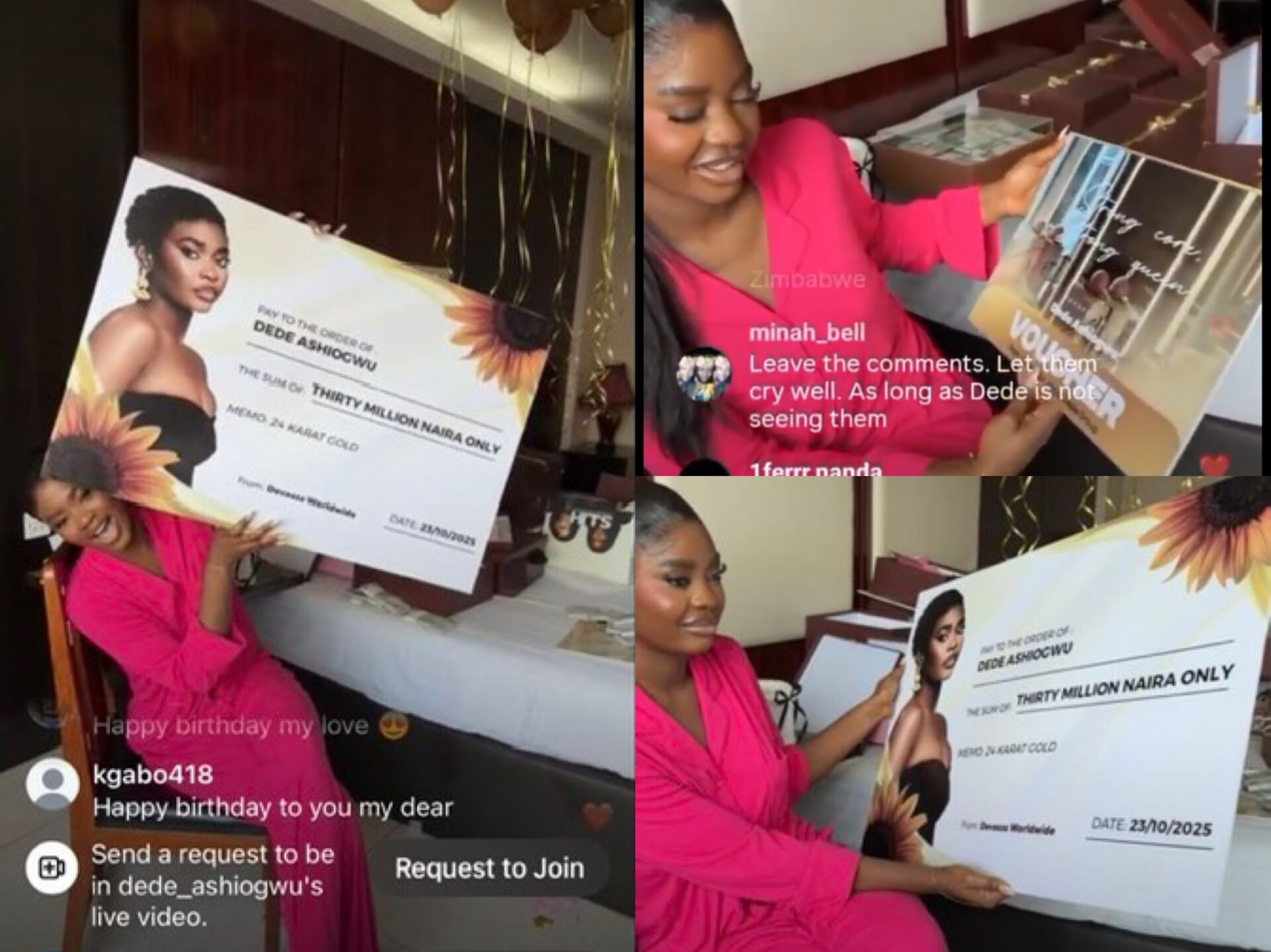 Dede Receives 30 Million Naira And Other Expensive Luxury Gifts Worth ...